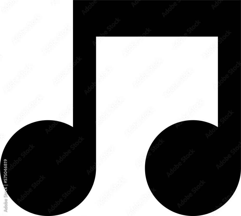 Music icon in png. Music note symbol on transparent background ...