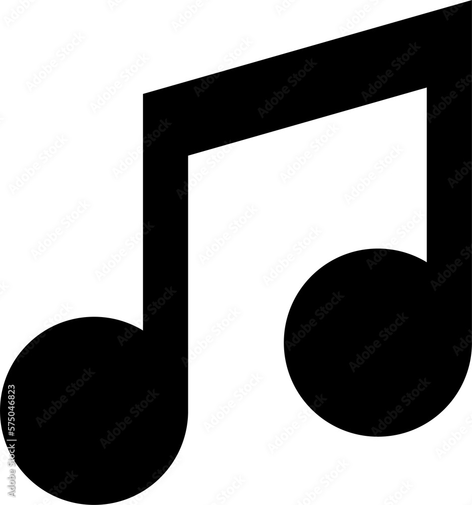 Music icon in png. Music note symbol on transparent background ...