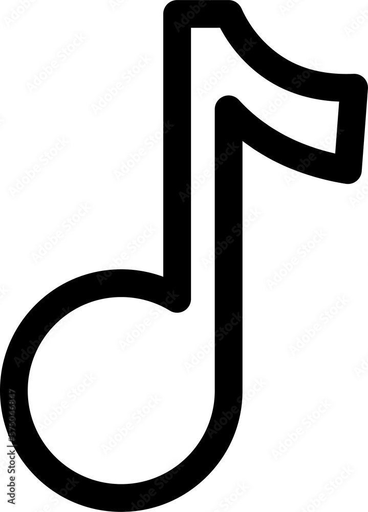 Outline music icon in png. Music note symbol on transparent background ...