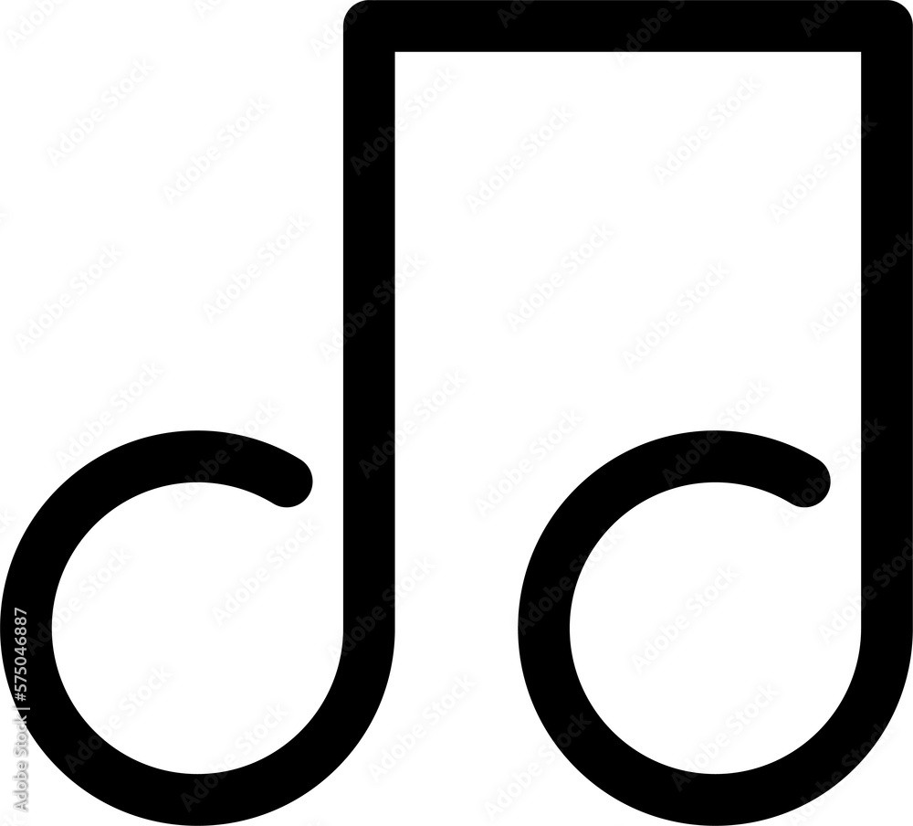 Outline music icon in png. Music note symbol on transparent background ...