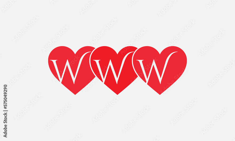 Colorful three hearts shape. Triple heart sign letters. Valentine icon ...