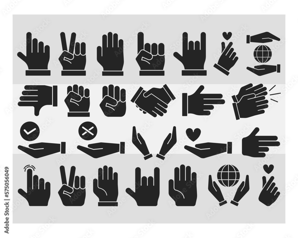 Hand Icon SVG, Hand Icon Outline, Web Icon Set, Icon Svg Cricut ...