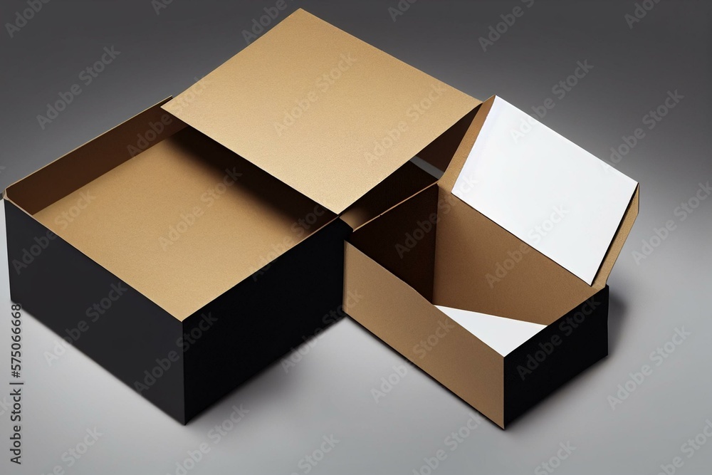 Blank Rigid Sleeve box die cut mock up template. Blank sliding drawer ...