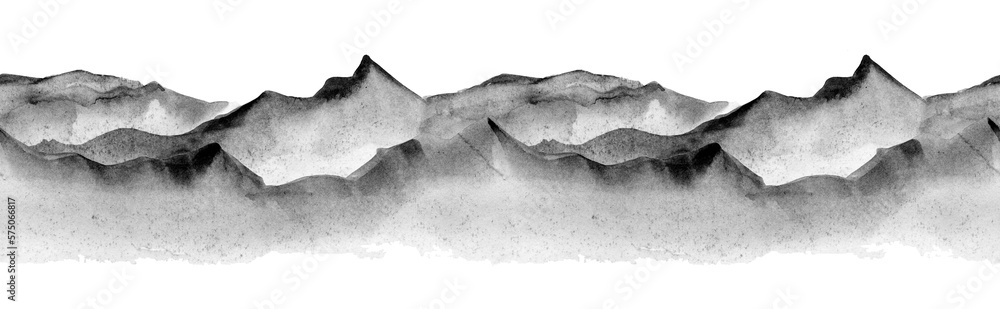 Seamless pattern with variety abstract shapes, mountain, lines ...