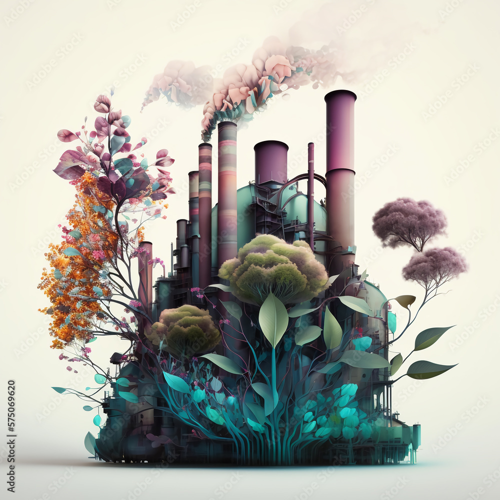 ภาพประกอบสต็อก Plant in plants and flowers. Balance between production ...