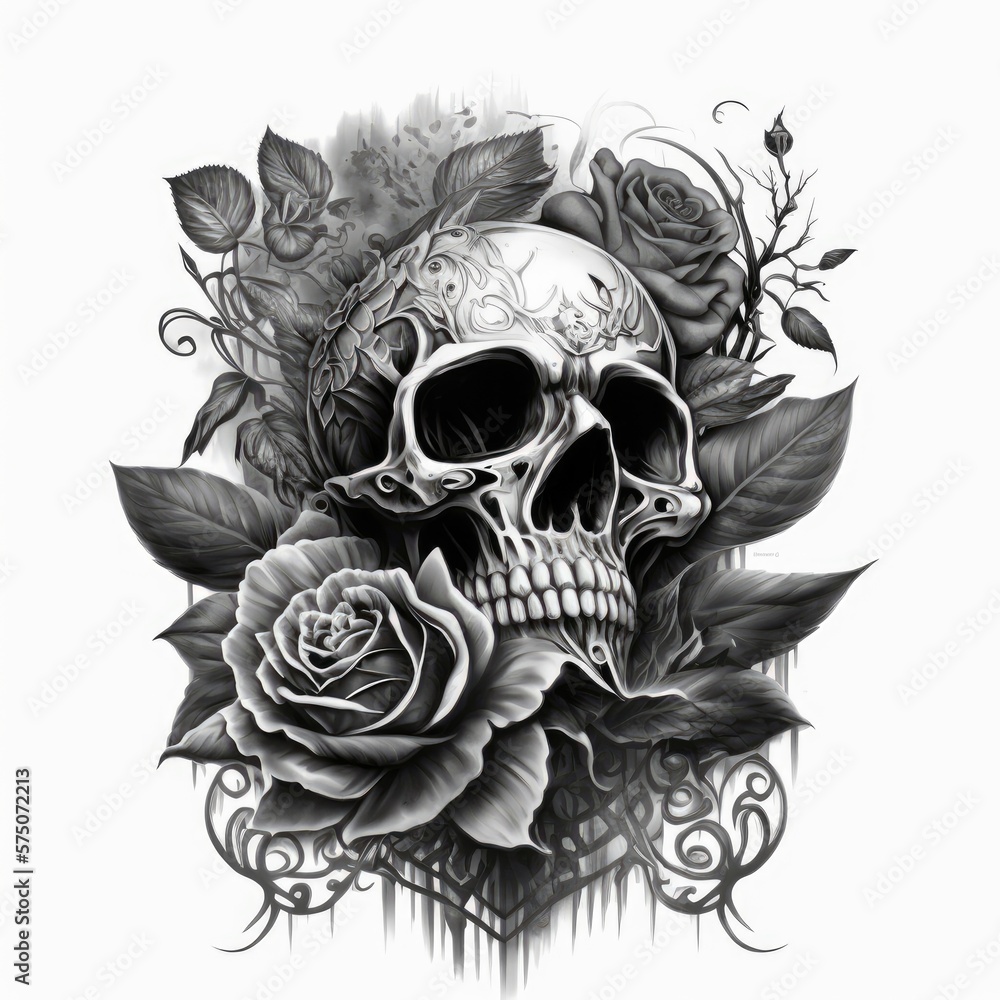 ready to print sleeve tattoo white background - generative ai Stock ...