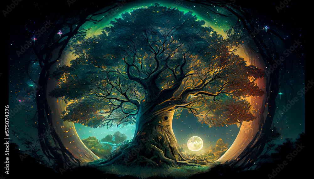 The big tree of life, which connects the terrestrial and heavenly ...