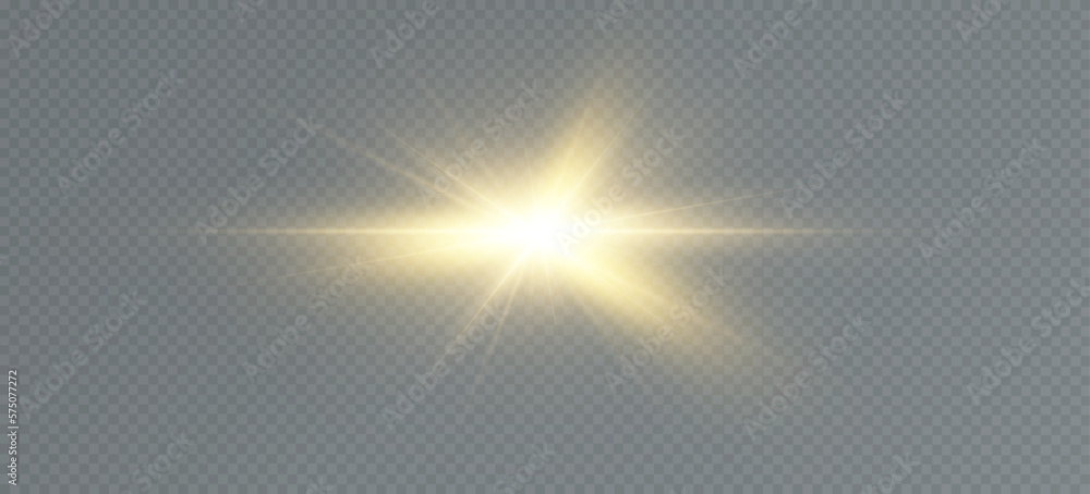 Golden particles of light. Golden light. Light flare.Stars isolated on ...