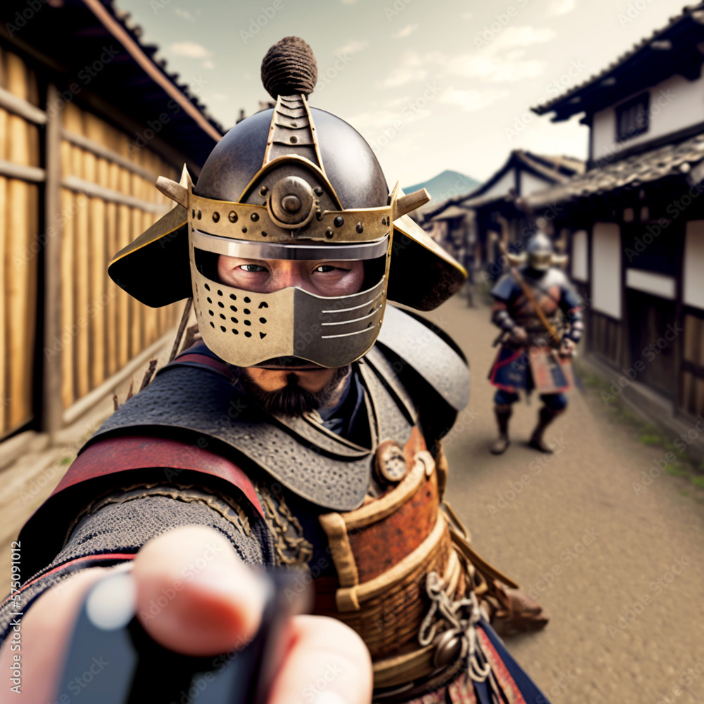 Oda Nobunaga takes selfie at war with his friends, ancient samurai ...