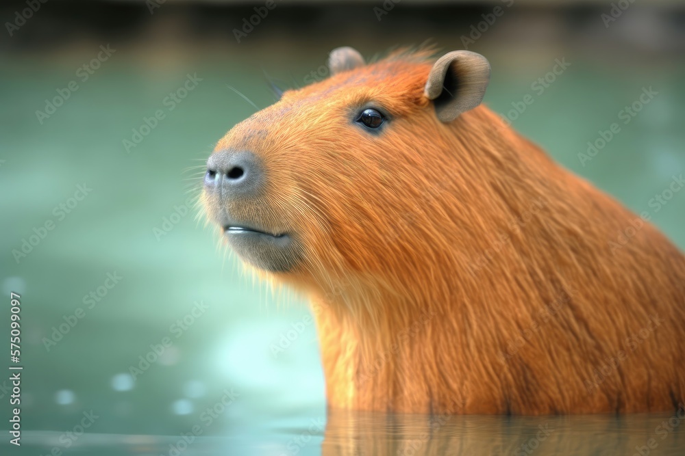 Capybara giant cavy rodent animal. Generative AI Stock Illustration ...