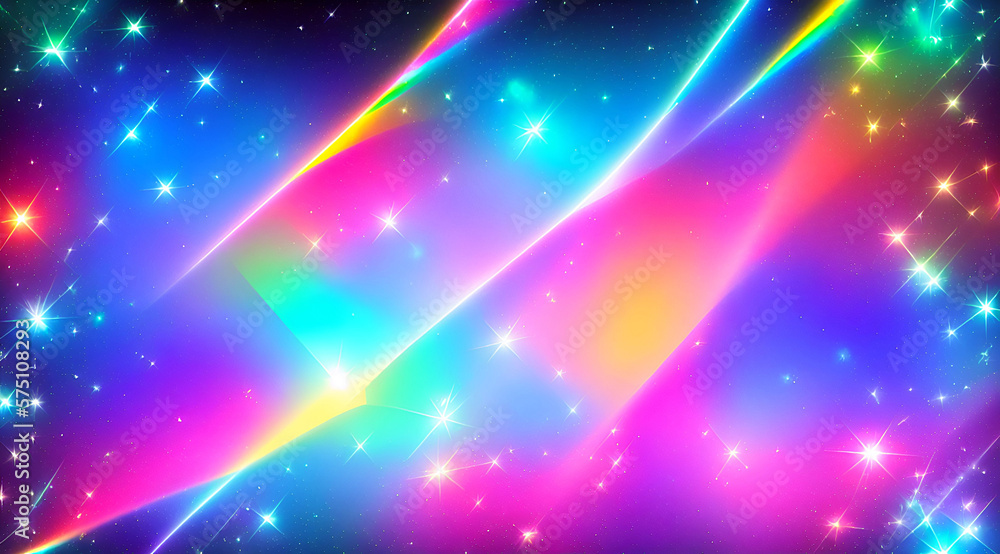 beautiful aurora prismatic light sky stary night abstract background ...