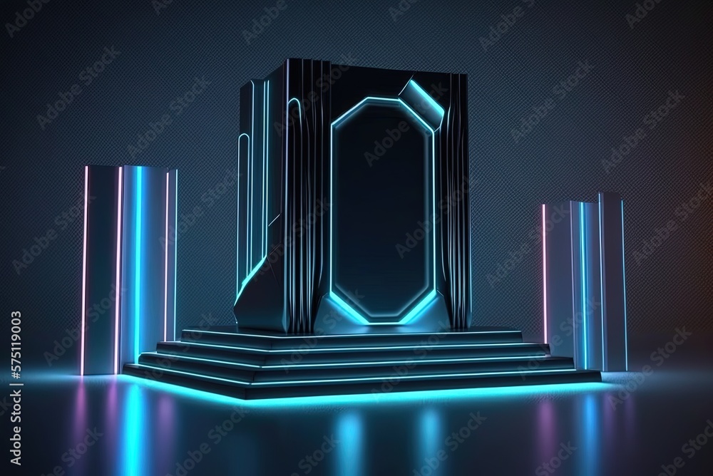 backdrops for podium presentations neon lines led lights futuristic ...