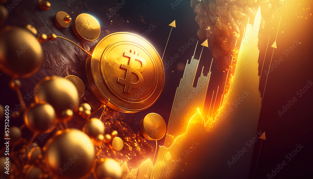 Bitcoin - Get in on the crypto game with BTC. This rising graph shows ...