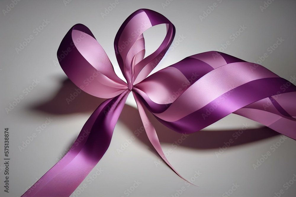 Crossed silk ribbons and a bow isolated on white or transparent ...