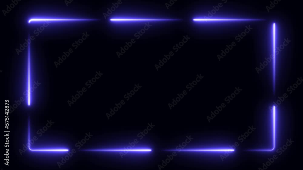 blue neon glowing frame background. Animation of 9 repeated motions ...