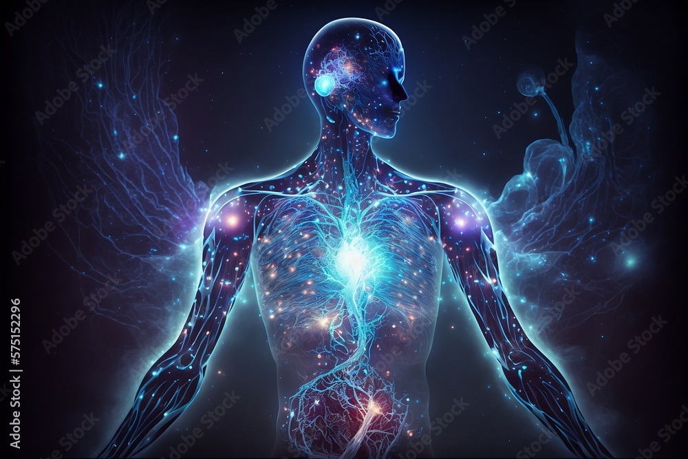 Astral body, space background, connection to all life, generative AI ...