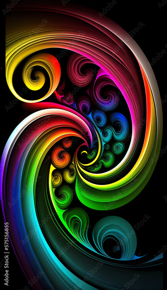 RGB Swirly Mobile Phone Wallpaper and Background in Tall Aspect Ratio ...