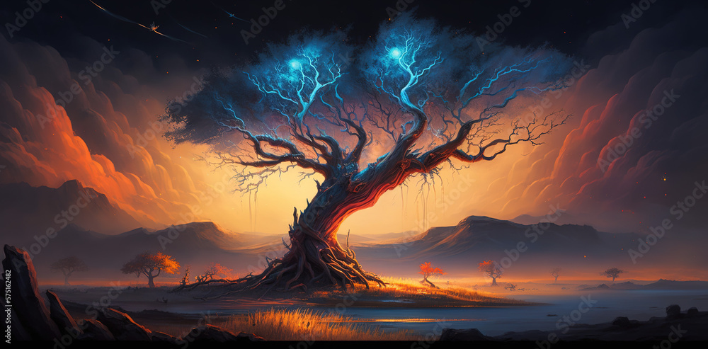 Yggdrasil tree of life. Source of life and energy for the universe ...