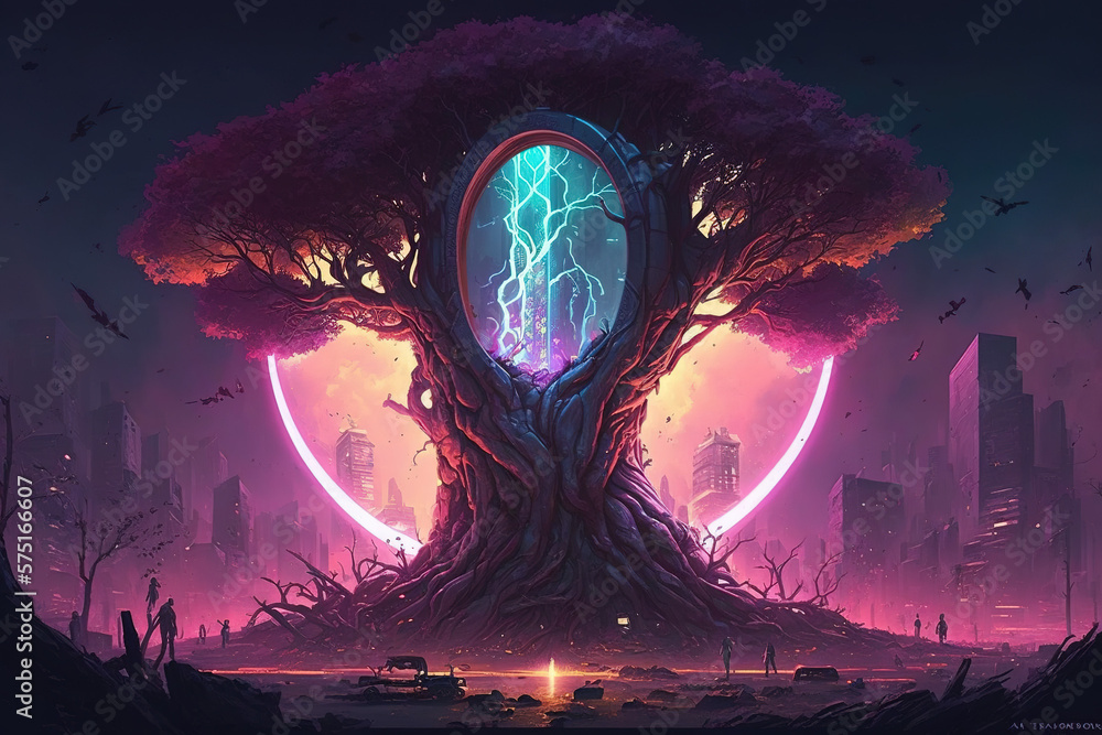 Yggdrasil - The Cosmic Connector between the Worlds, a Stunning Sunset ...