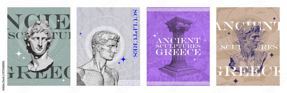 Ancient Greece - collection of minimalistic posters, sculptures and ...
