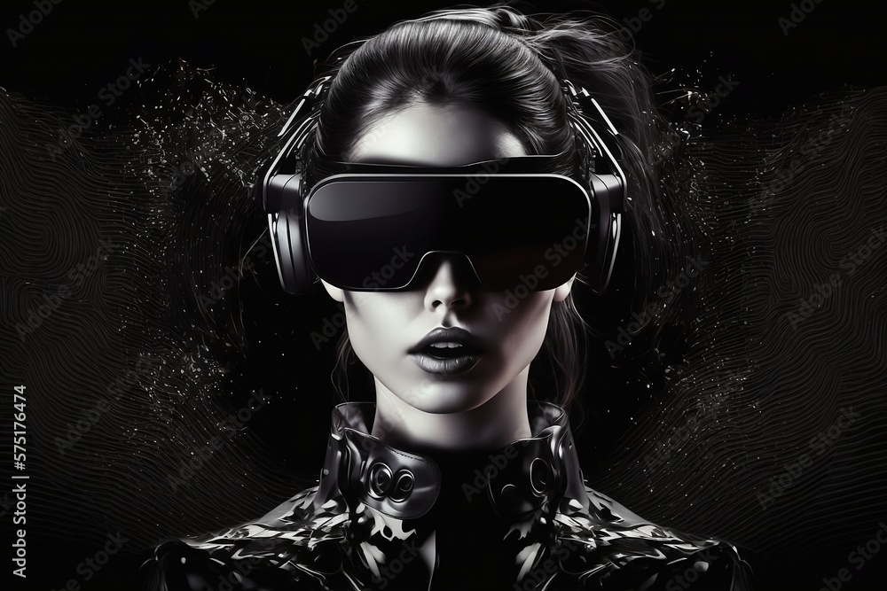 Sexy Girl in a Virtual Reality Headset, Created by Generative AI ...