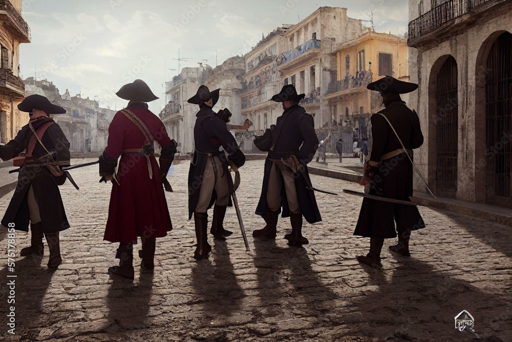 16th century renaissance musketeers standing next to each other in the ...