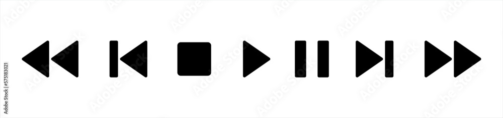 Media player icon. play symbol signs, vector illustration Stock Vector ...