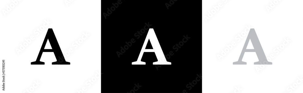 font preview icon. font size symbol signs, vector illustration Stock ...