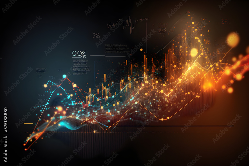Growth business graph finance data diagram concept on stock market ...