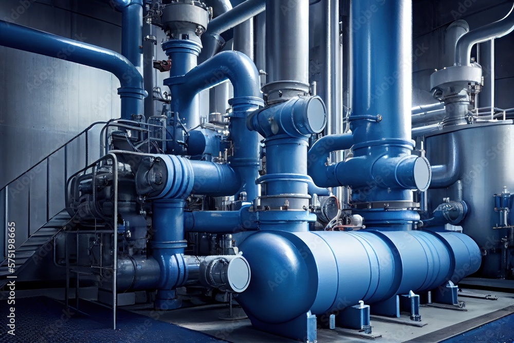 rotameters inside room of wastewater treatment facilities, metering ...