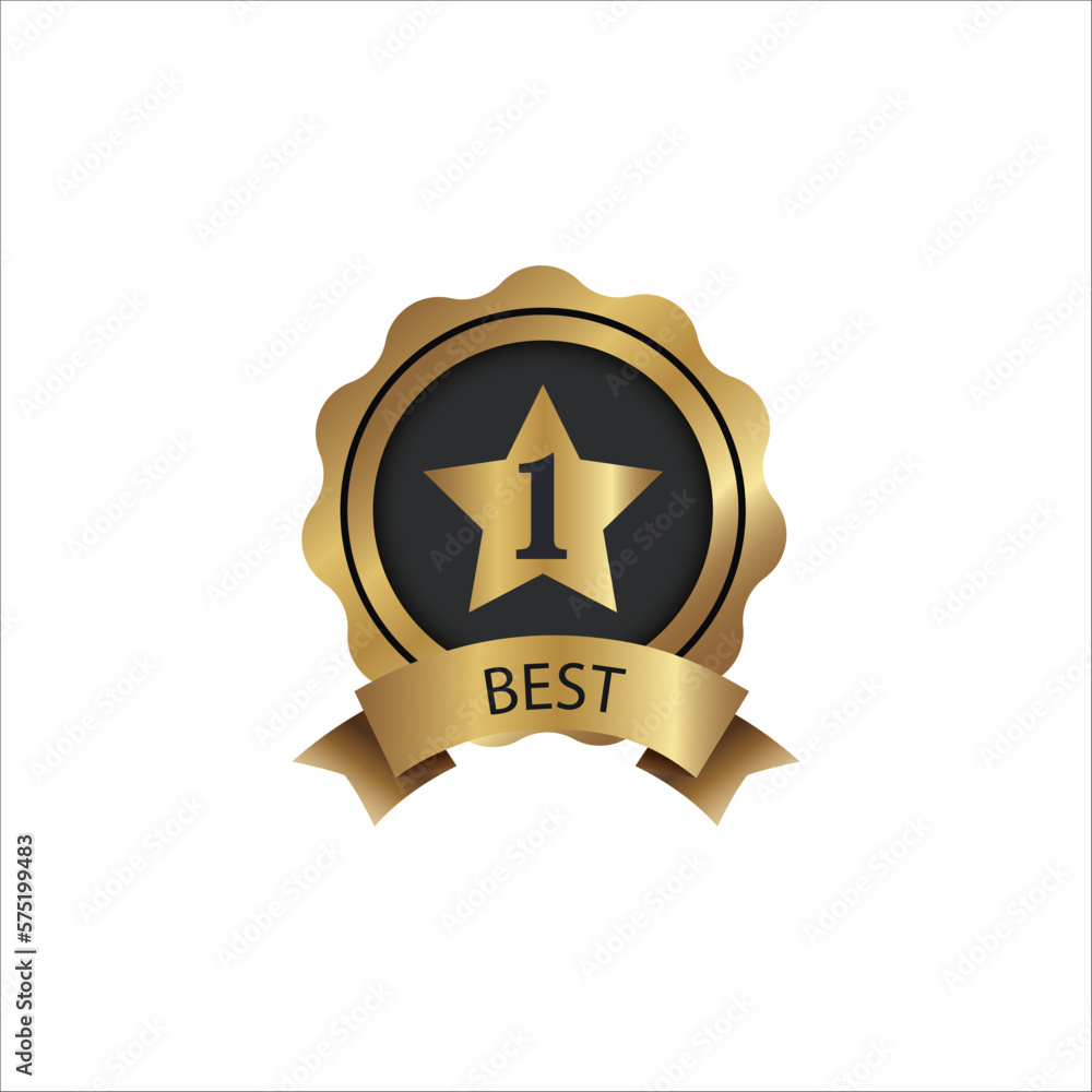 Number one ranking badge. first place best award vector sign, success ...