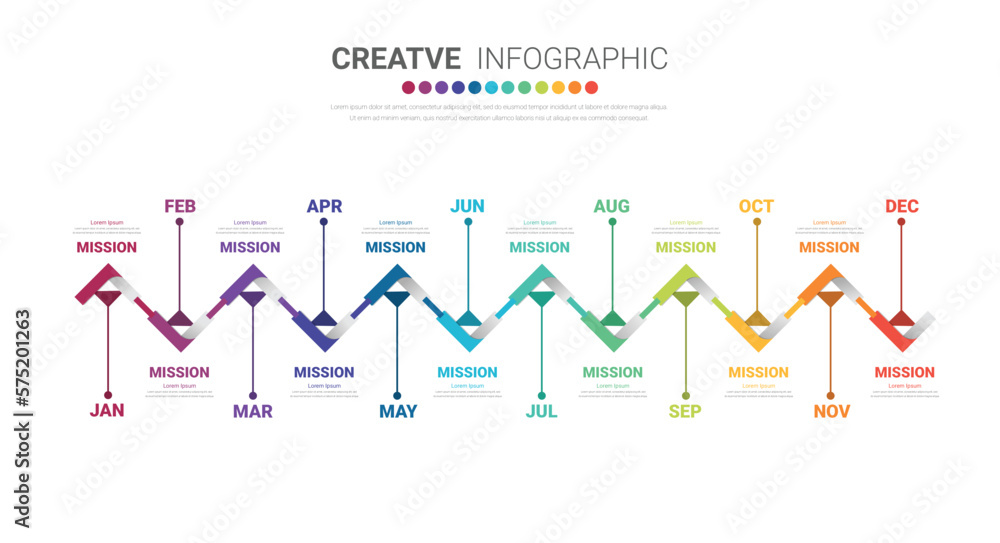 Infographic template for business. Modern Timeline diagram calendar ...