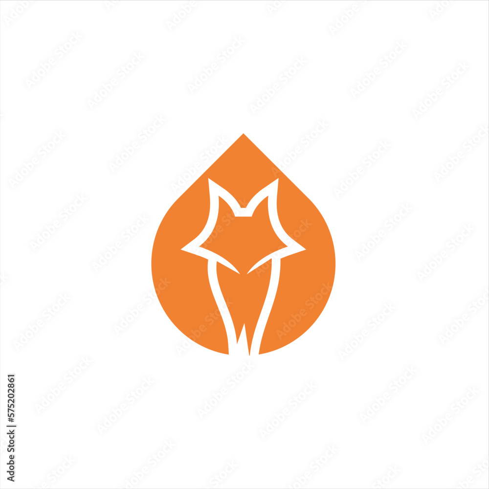The fox logo formed with lines and shapes of different thickness ...