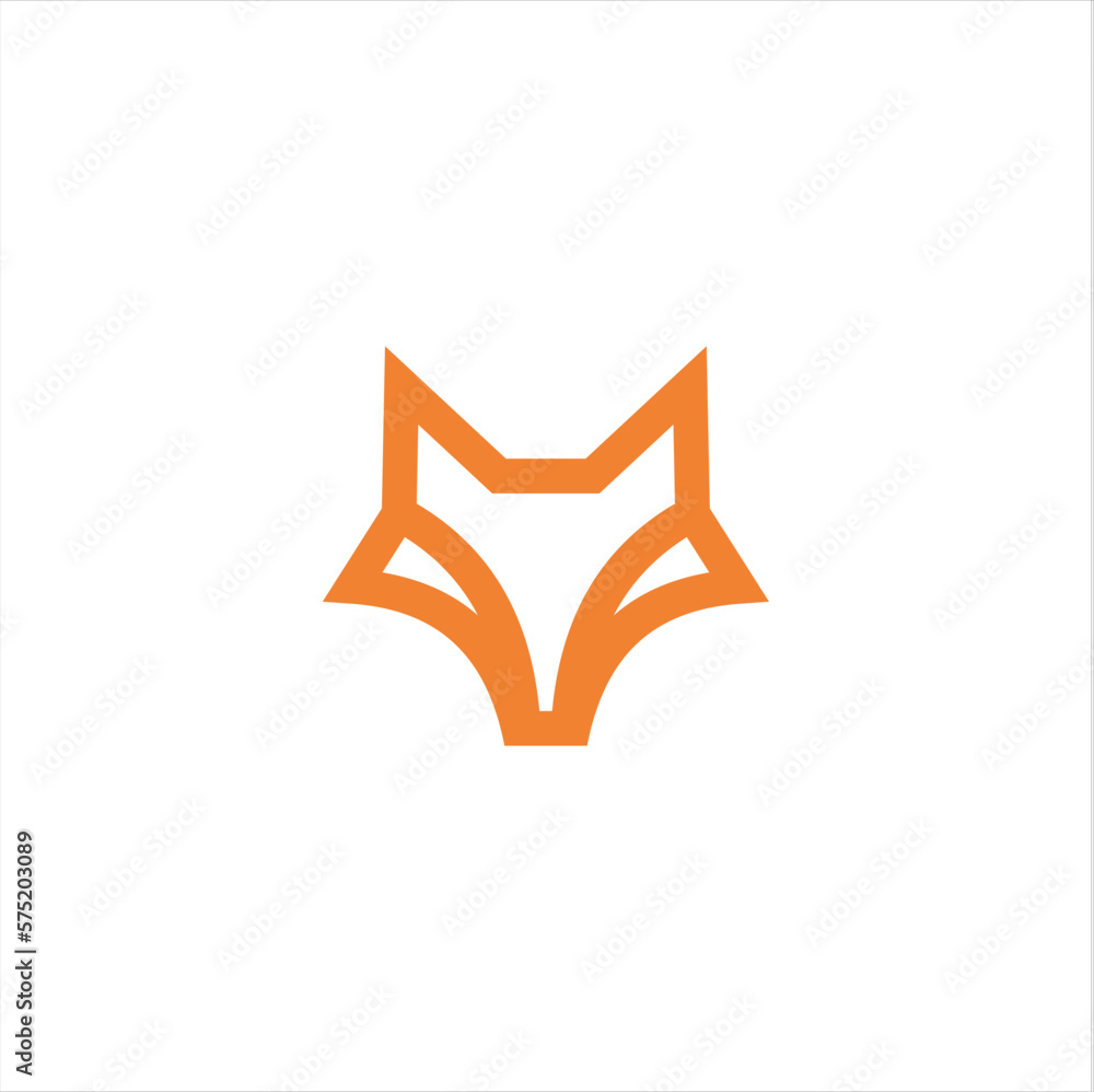 The fox logo formed with lines and shapes of different thickness ...