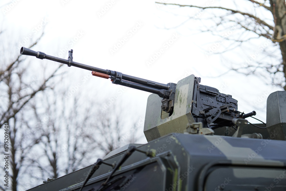 Heavy machine gun mounted on military vehicle - army military arms ...