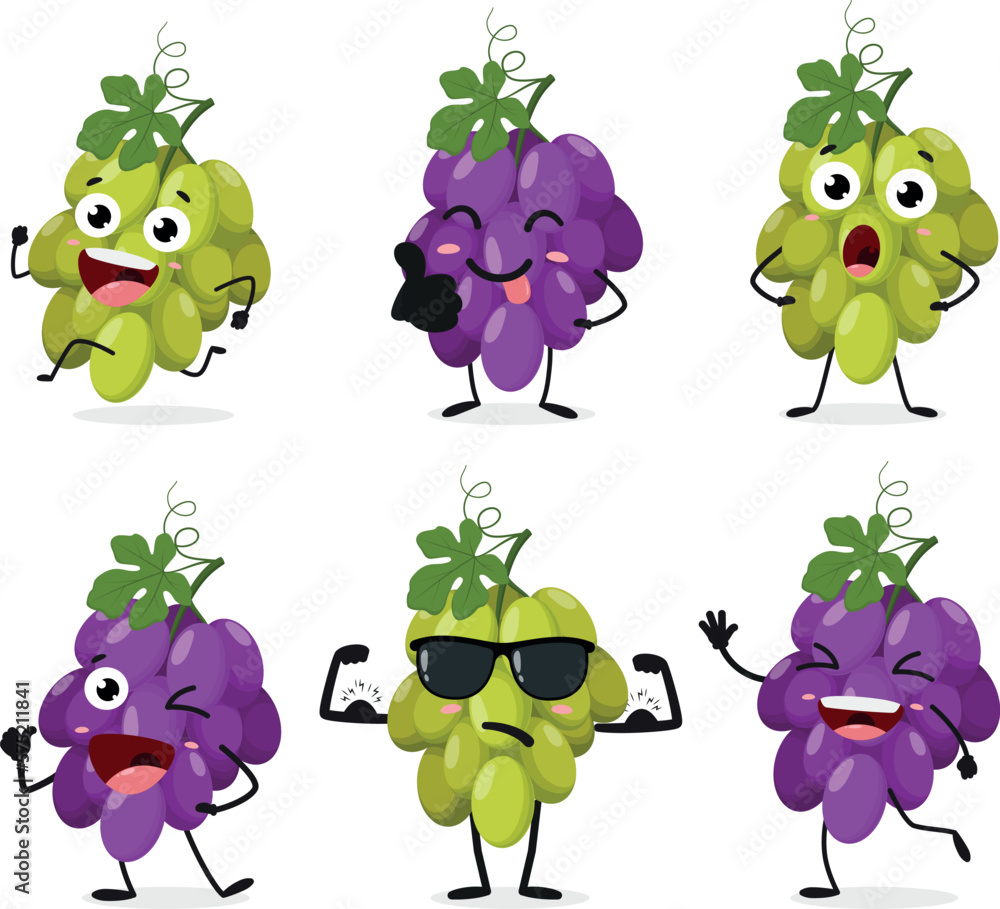 Cute Grape Cartoon
