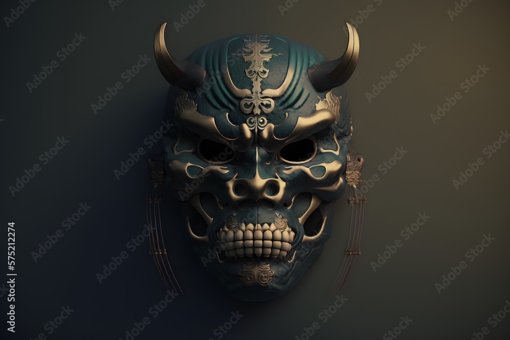 japanese style horror mask created using AI Generative Technology Stock ...