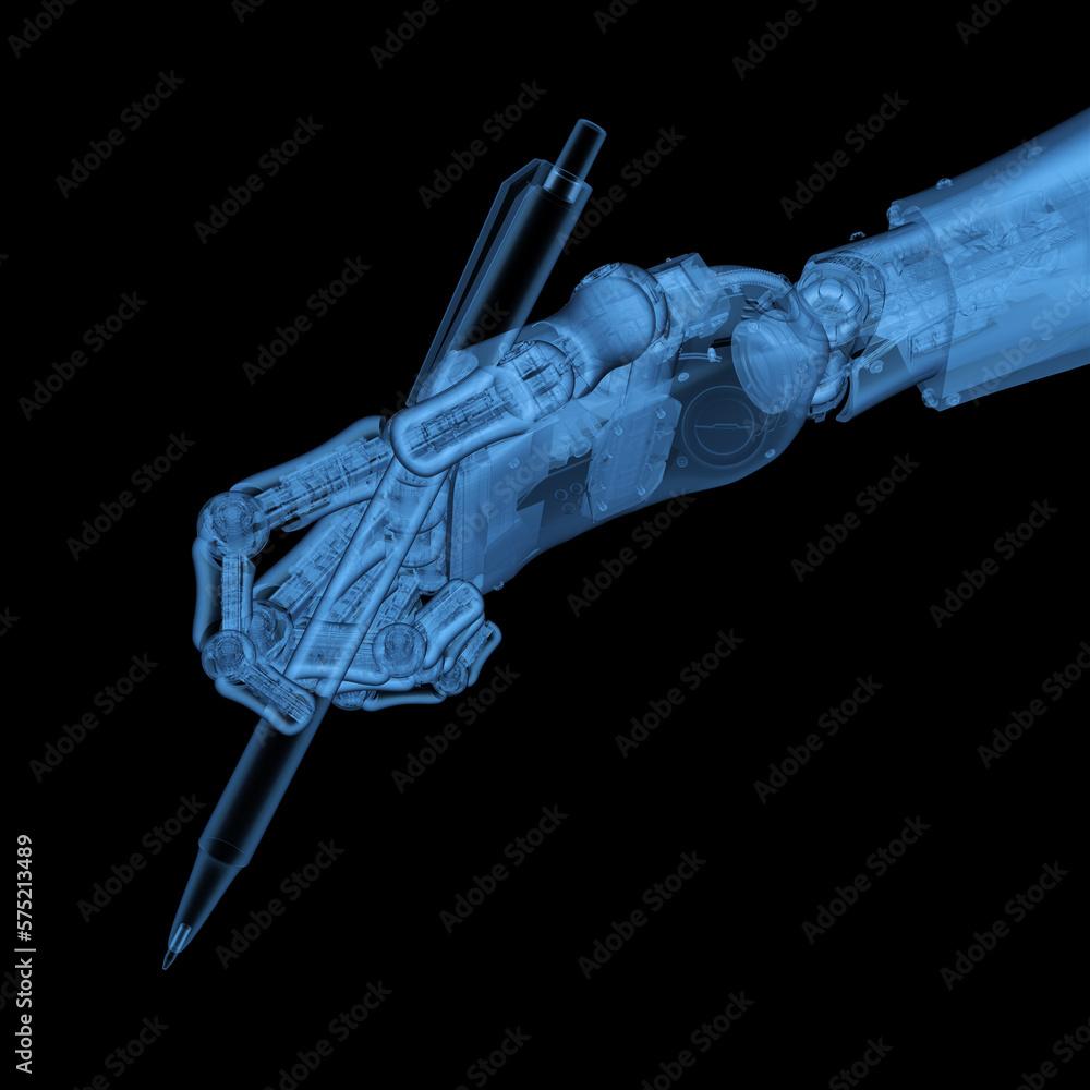 Ilustração do Stock: Ai art generator with x-ray robot writing ...