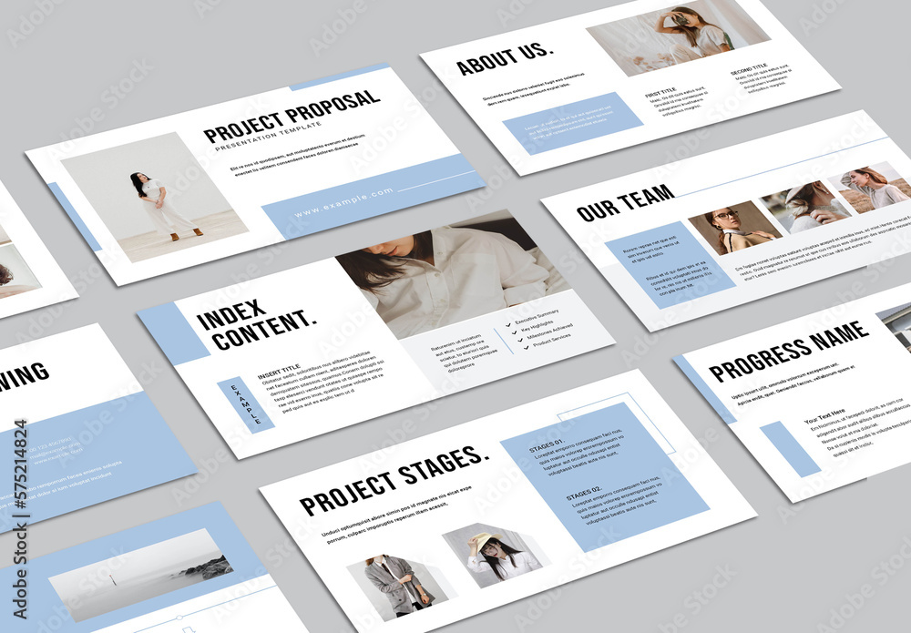 Project Proposal Presentation Design Layout Stock Template | Adobe Stock