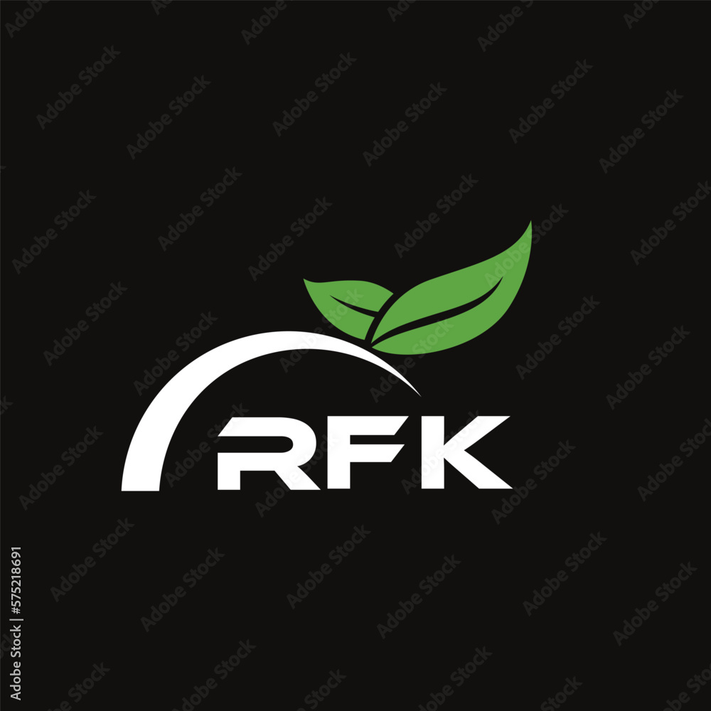 RFK letter nature logo design on black background. RFK creative ...