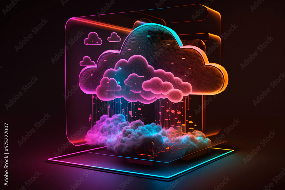 Transparent Cloud native Technologies hologram effect Stock ...