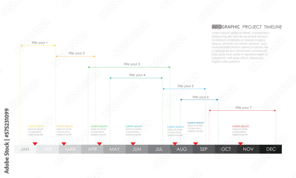 project timeline Infographic template for business. 12 Months modern ...