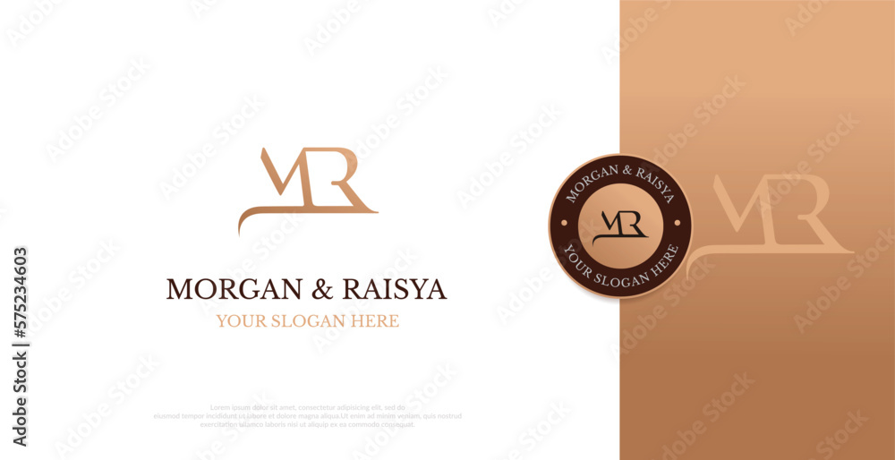 Wedding Logo Initial MR Logo Design Vector Stock Vector | Adobe Stock