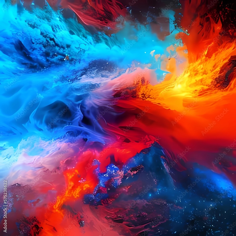 Blends multiple images with different color palettes to create a ...