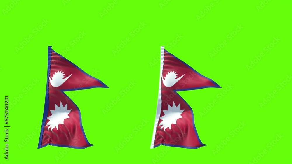 Nepal flag on green screen background, 4k resolution, 60 fps. Stock ...