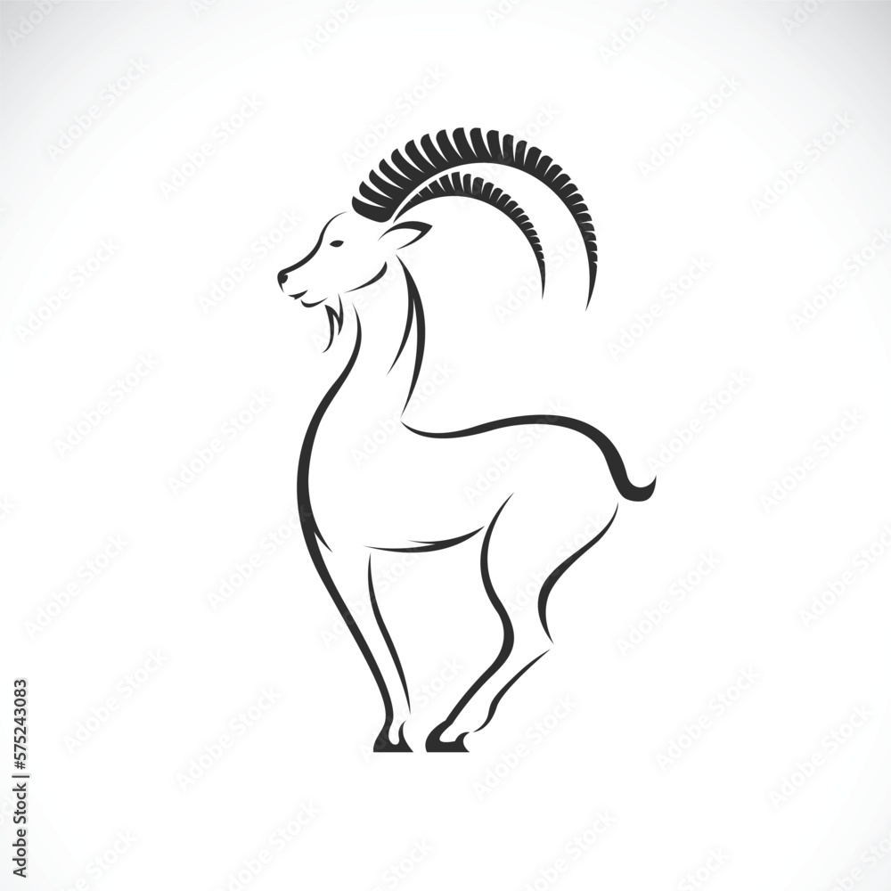 Vector of goat design on white background. Easy editable layered vector ...