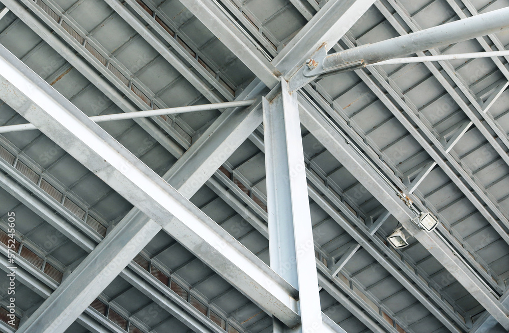 Stadium stands h-beam steel structure with connection joint detail ...