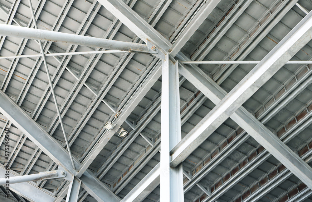 Stadium stands h-beam steel structure. Stock Photo | Adobe Stock