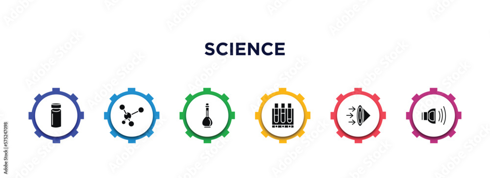 science filled icons with infographic template. glyph icons such as ...
