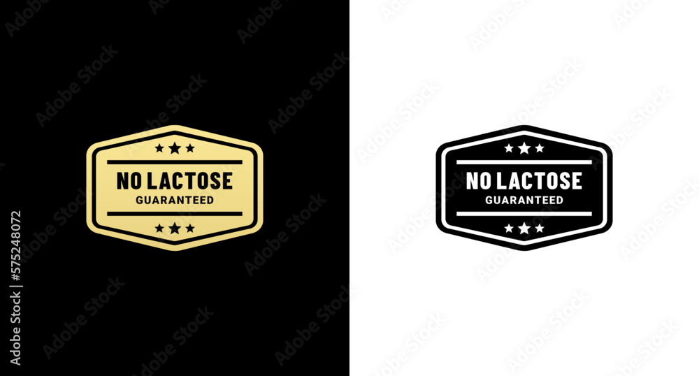 Simple No lactose label or No lactose seal vector isolated on white and ...